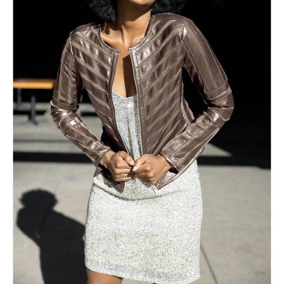 MAURITIUS | Jackets & Coats | New Mauritius Yula Leather Jacket In Silver | Poshmark